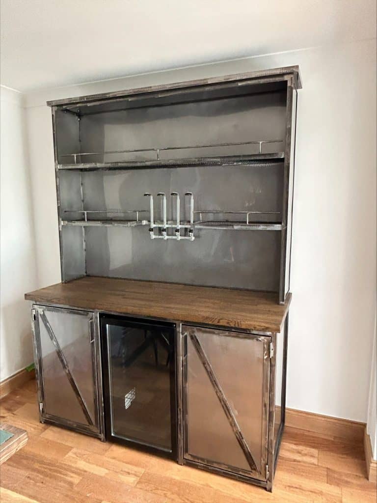 The Industrial steel home bar unit side cabinet - Rustic Revive
